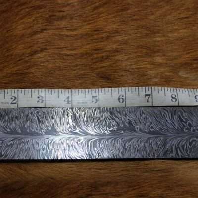 10″ long custom made feather pattern hand forged Damascus steel bar ...